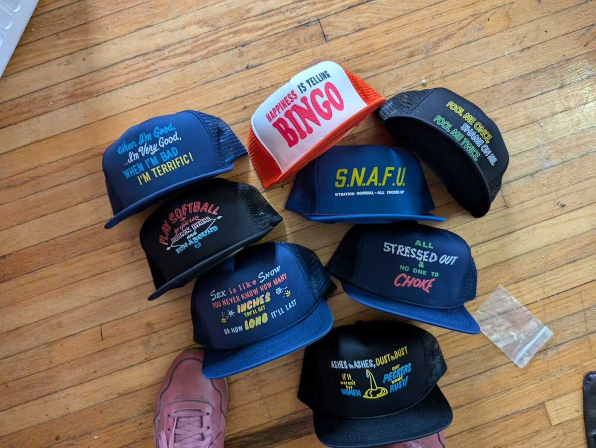 Lot of 10 Vintage Snapback Hat Caps Novelty Funny Deadstock Mix Saying ...